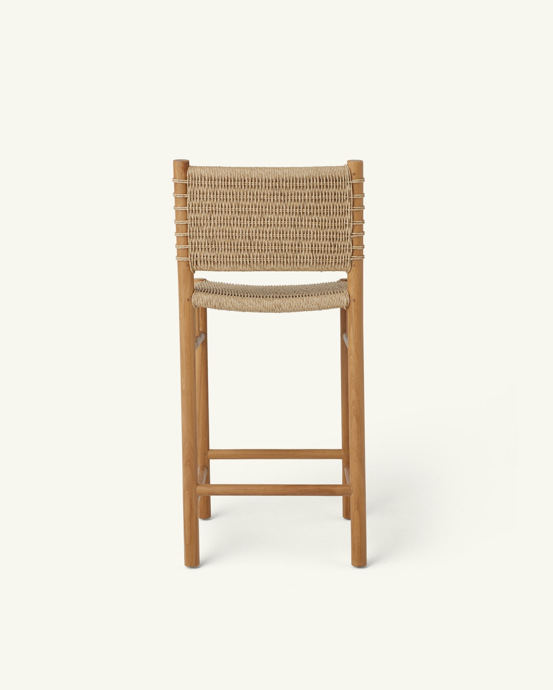 Ema Stool - Performance counter stool with teak frame and synthetic ...