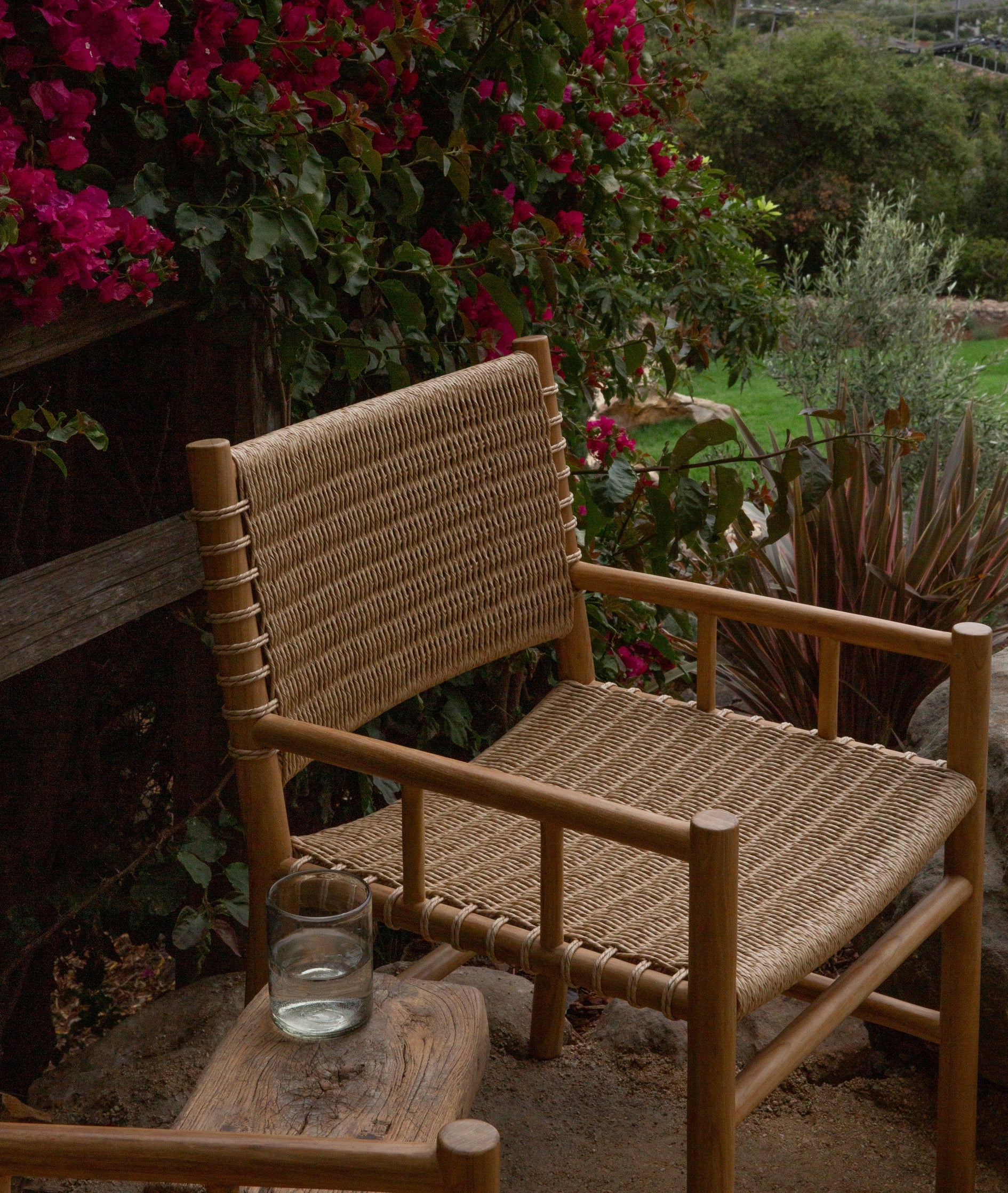 Ema Arm Chair - Performance Dining Chair with Synthetic Rattan – Hati Home