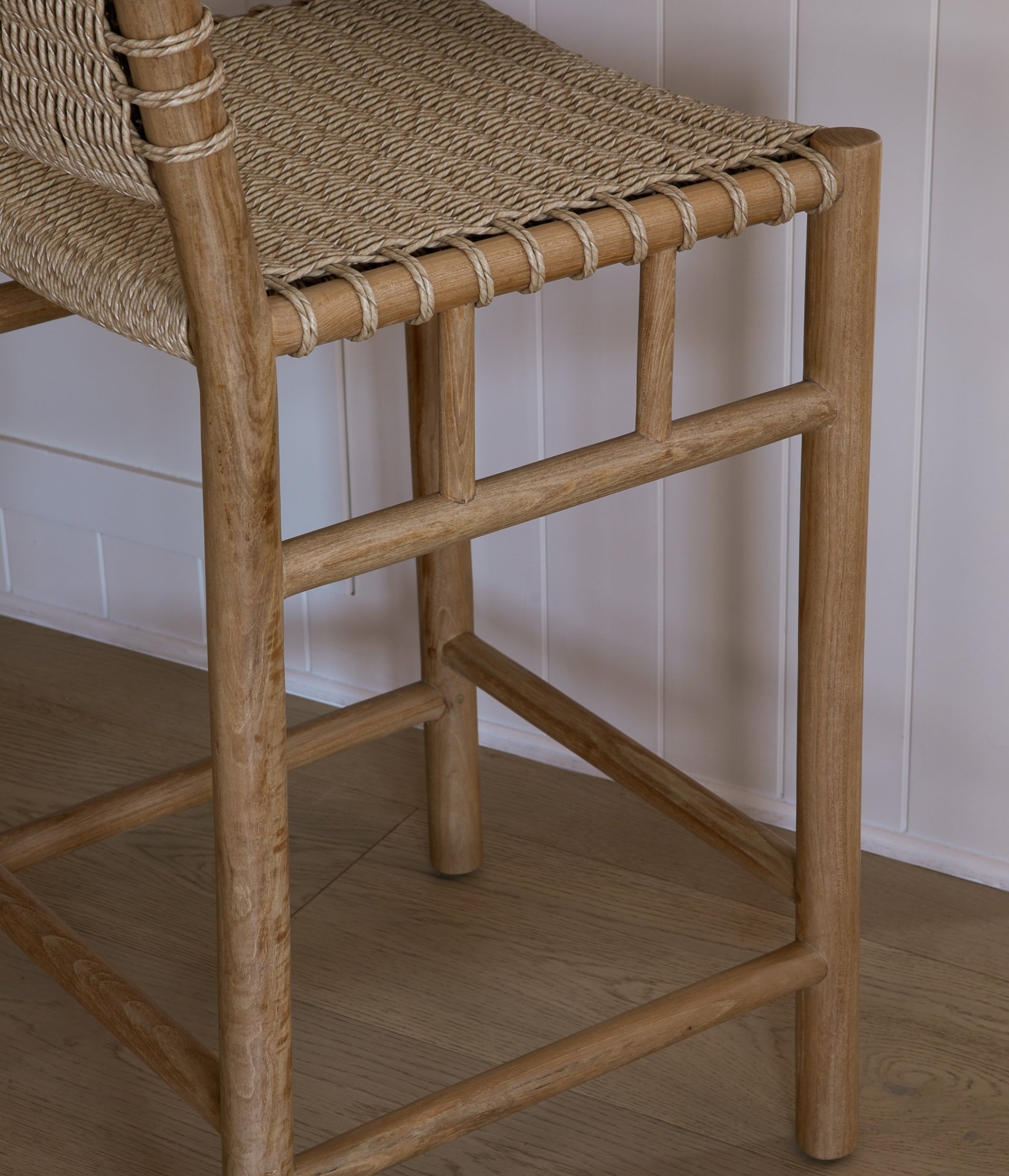 Ema Stool - Performance counter stool with teak frame and synthetic ...