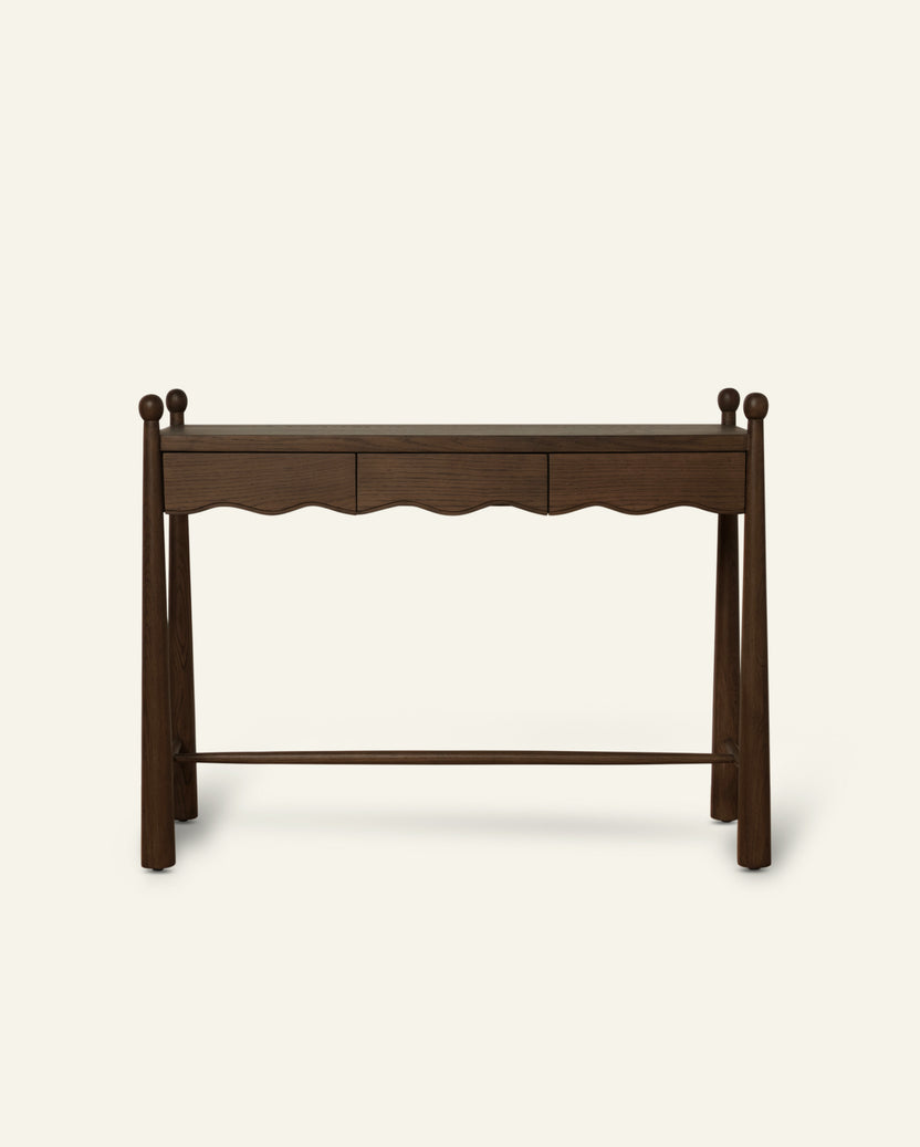 Wave Console - Brown Oak Console Table – Hati Home